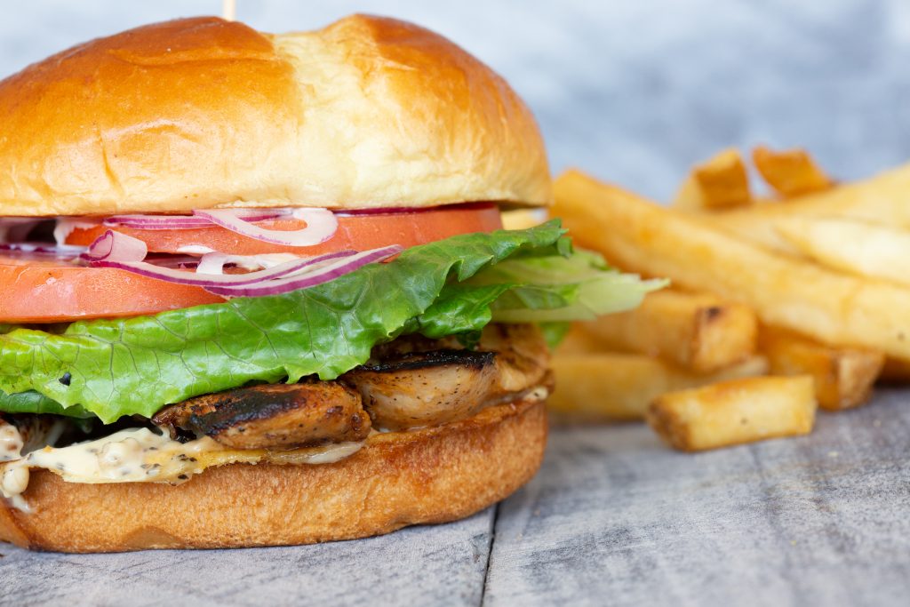 Grilled Chicken Burger Meal | Chefs Café